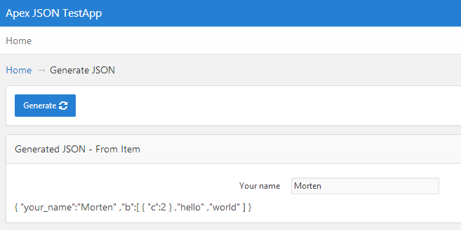 ORA-00001: Unique constraint violated: The APEX_JSON package: Generating JSON from PL/SQL
