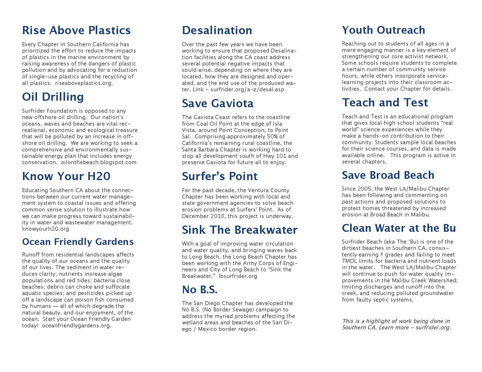 Surfrider Foundation - Southern California: 2011 SoCal Chapter Workshop