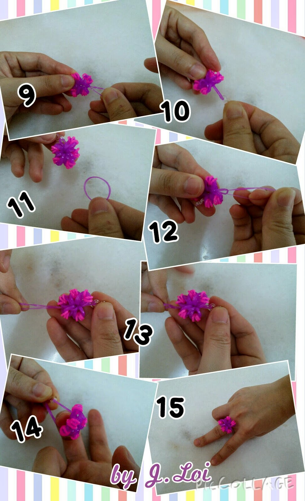 Mum-Home-Crafts: DIY (Loom Bands): How to Make a Flower Ring