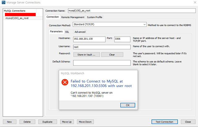 Cpanel Mysql Profile Connection Failed With Error Cant Connect To Mysql Server On 115