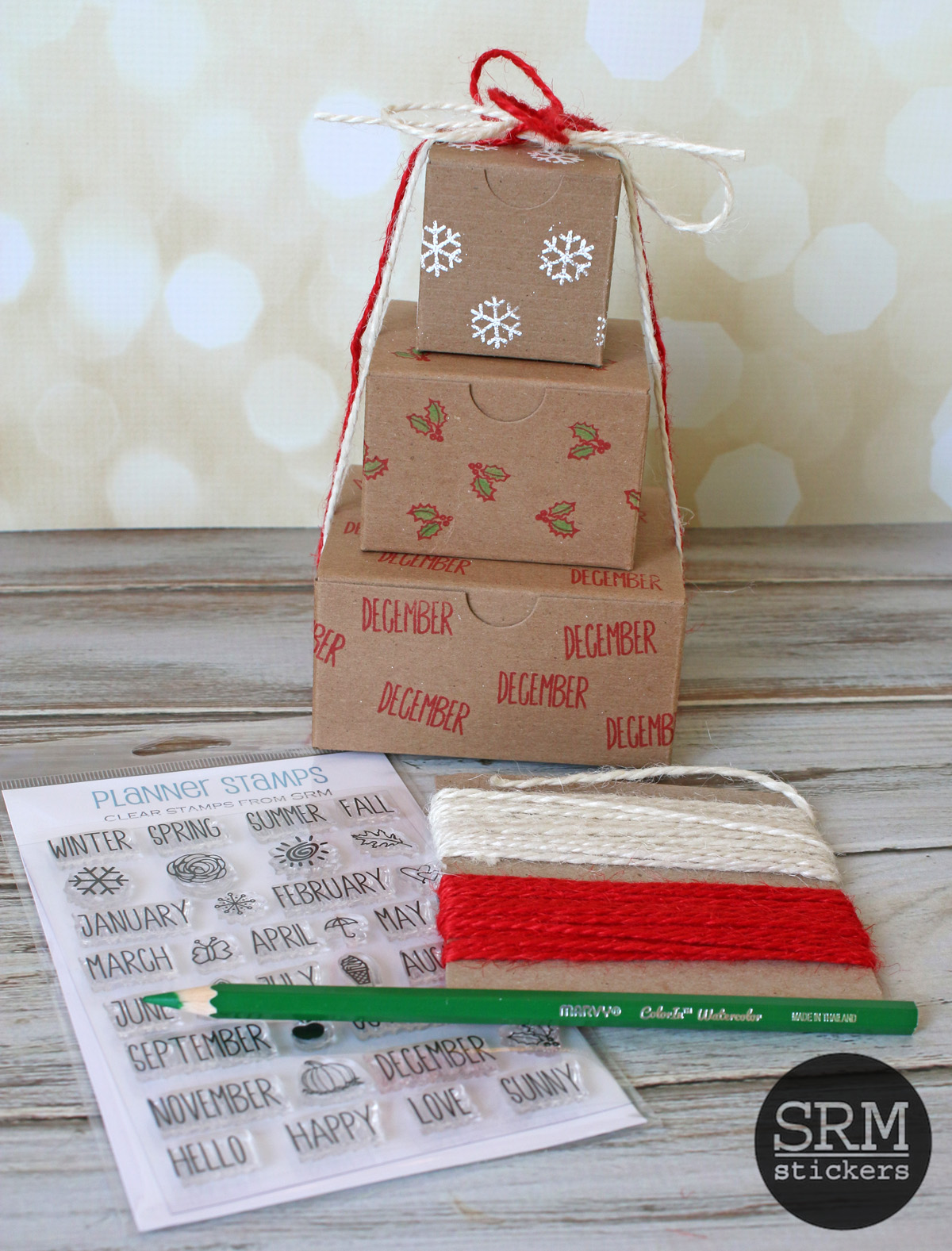 SRM Stickers: Stamped Gift Boxes by Samantha