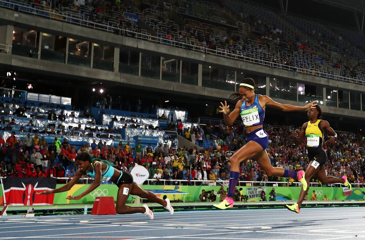 Female Olympics runner wins gold medal after diving across finish line ...