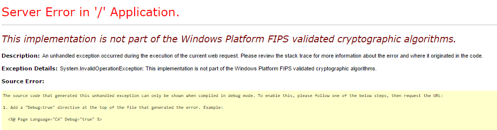 [Solution] This implementation is not part of the Windows Platform FIPS validated cryptographic ...