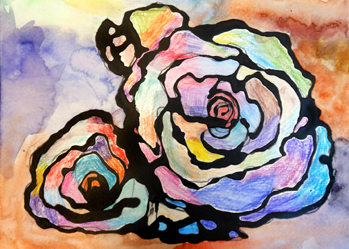 Earl Warren Arts: First/Second: Georgia O'Keeffe inspired flowers