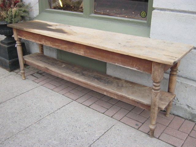Funk & Gruven A-Z: 7 FT. PINE CANNING TABLE, circa 1880