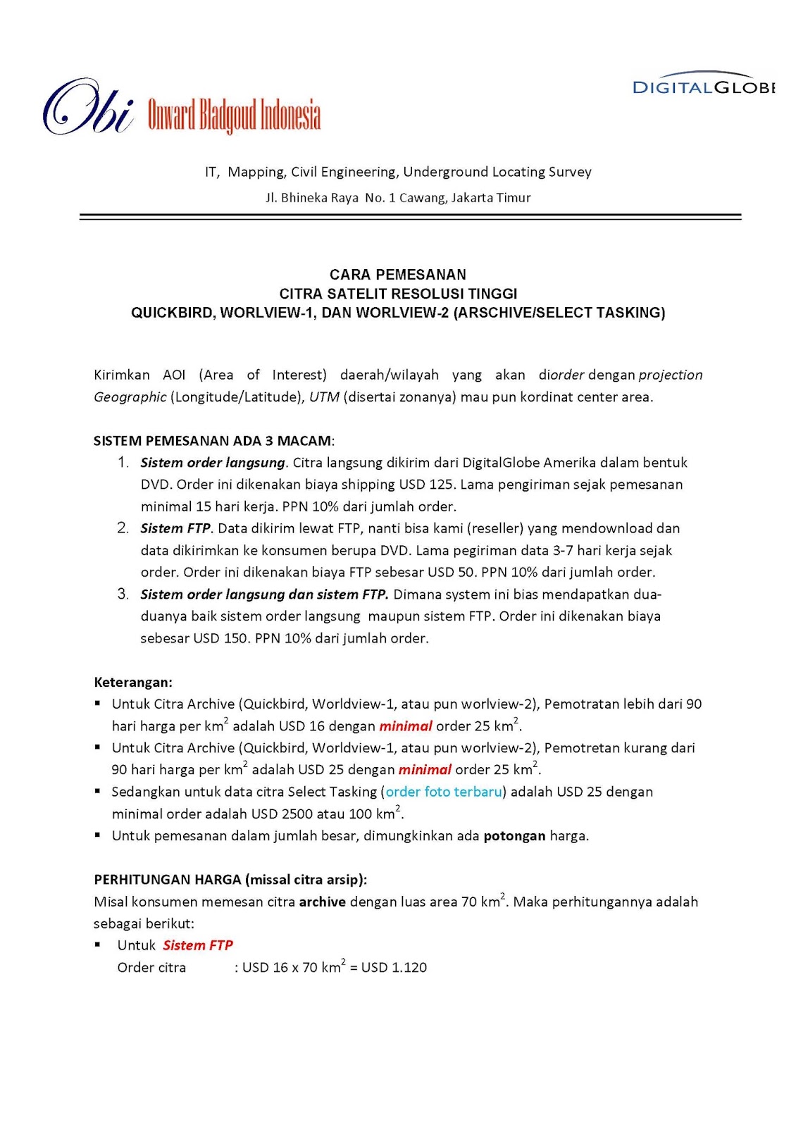 Sedia Peta Citra Satelit Quickbird dan Worldview