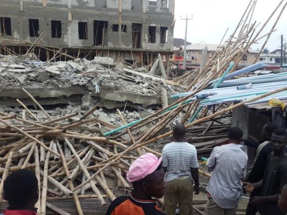 Uncompleted building collapses at Agungi-Lekki (photos)