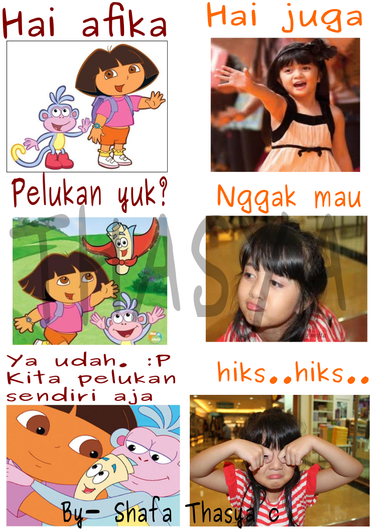Komik Meme Campuran Indonesia: AFIKA DICUEKIN DORA