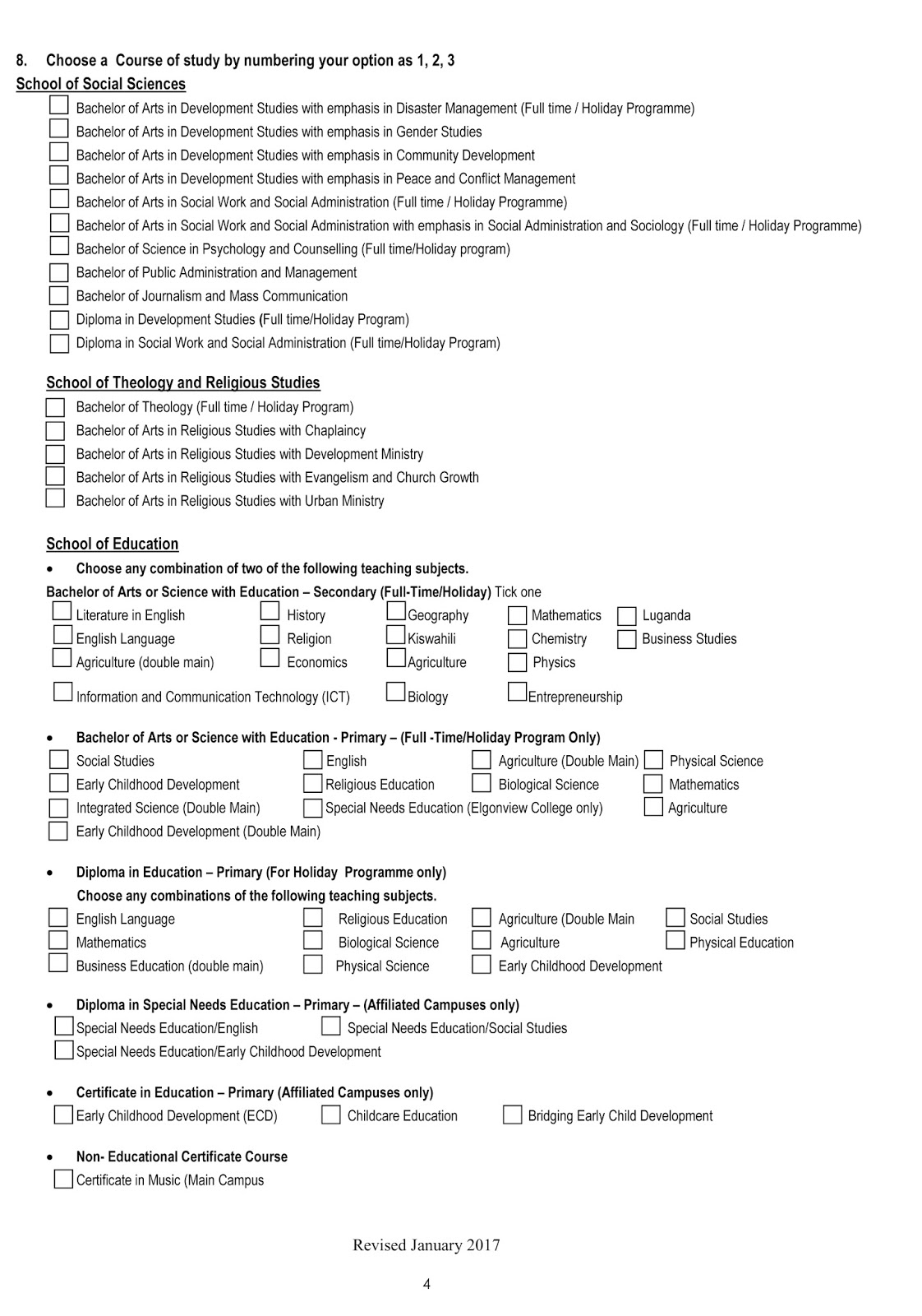 APPLICATION FORM & FEE STRUCTURE