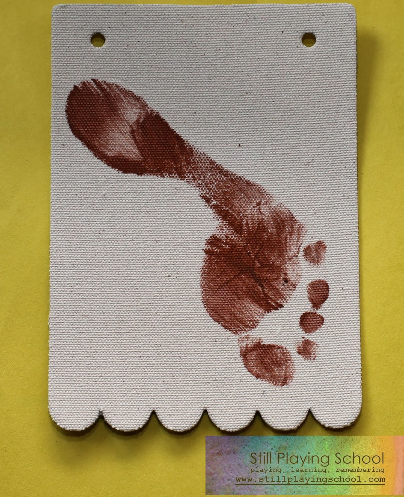 Foot Print Cornucopia Thanksgiving Craft | Still Playing School