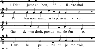 Psautier de Genève: PSAUME 54 : Dieu juste et bon, délivre-moi (1729)