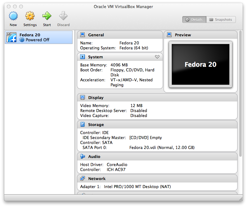 Install Fedora 20 on VirtualBox with Guest Additions
