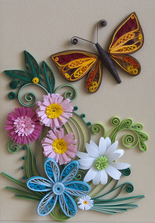 Neli Quilling Art: Quilling card -piece of spring