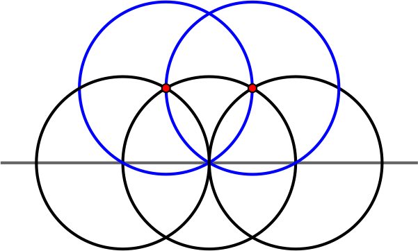 Geometric art project: seven-circle flower design