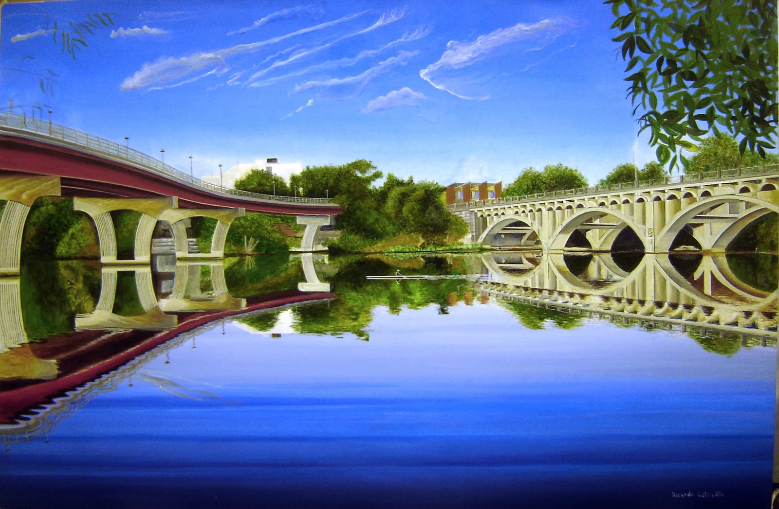Fine Art Paintings, Austin, Texas, Ricardo Calzadilla: Bridges of Town ...