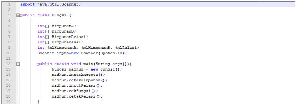 Nemure no King: Program Relasi Fungsi Dengan Java