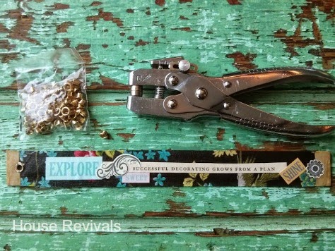 Using a hole punch and eyelet setter, add an eyelet to the top of the ...