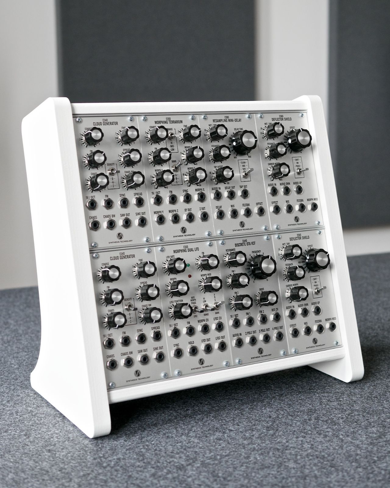 MATRIXSYNTH: White 'Easel' Eurorack Modular Synthesizer Case