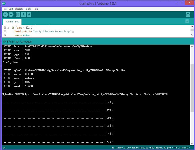 Blog of Wei-Hsiung Huang: ESP8266 - Working with SPIFFS disk
