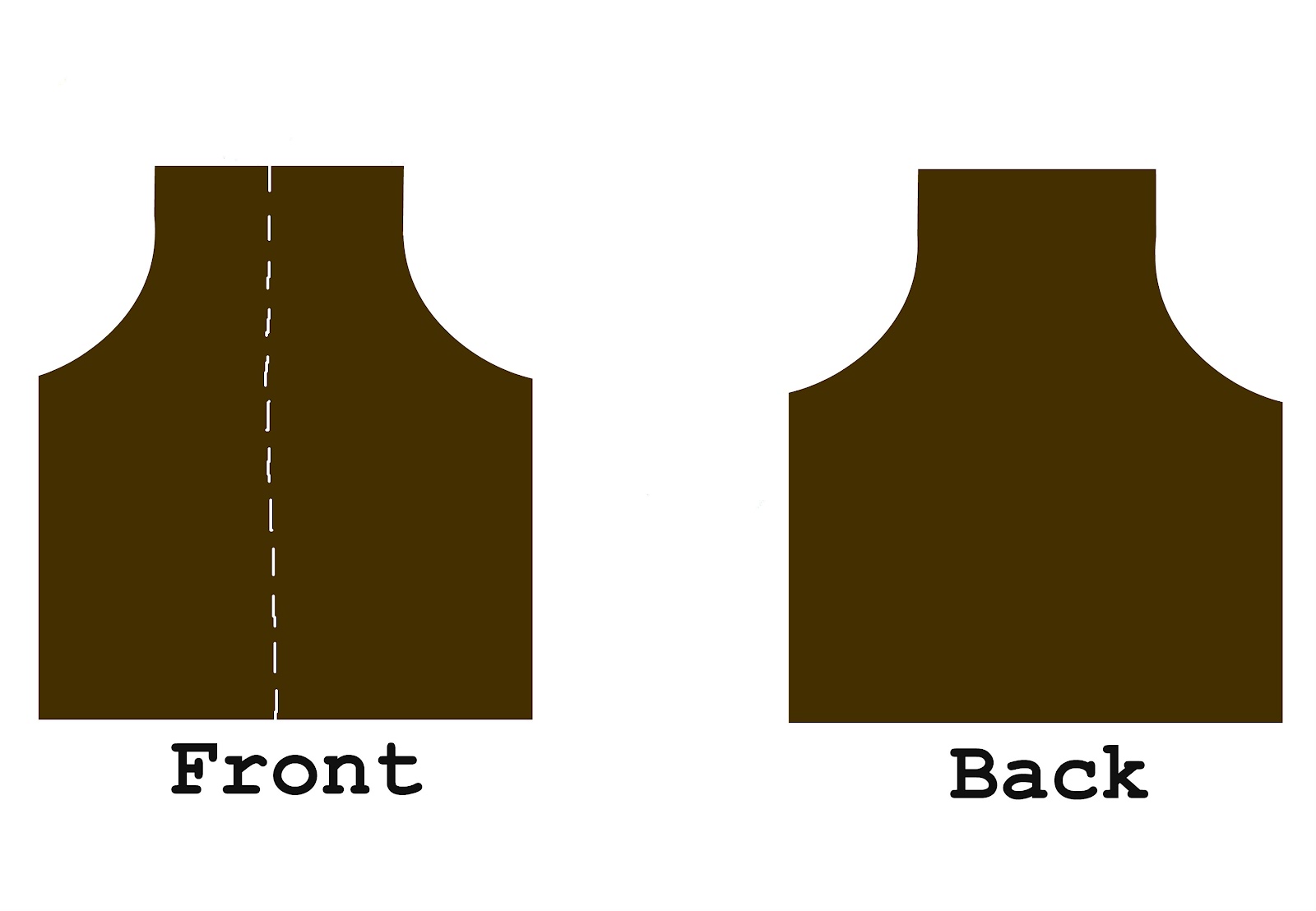 Now, cut your front piece right up the middle. Leave the back piece alone.