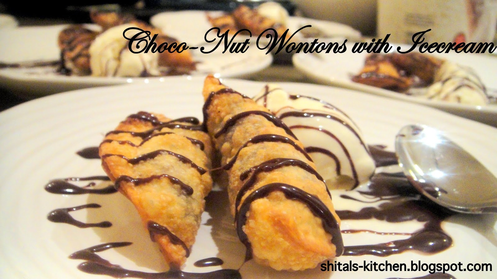 Shital's-Kitchen: Choco-Nut Wontons with Icecream