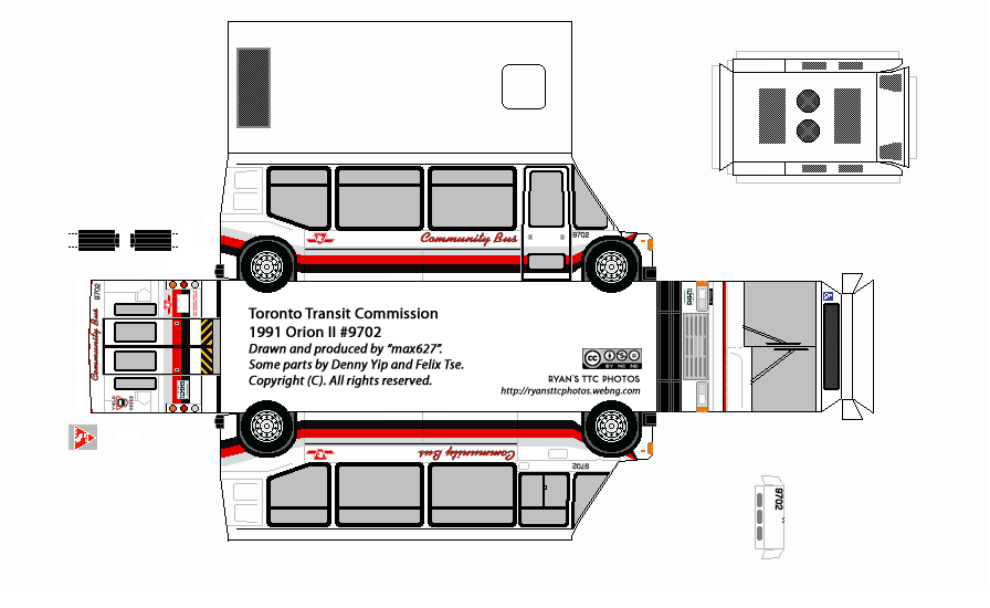 SP. Papel Modelismo: PaperBus 1991 Orion II - Toronto Transit Commission