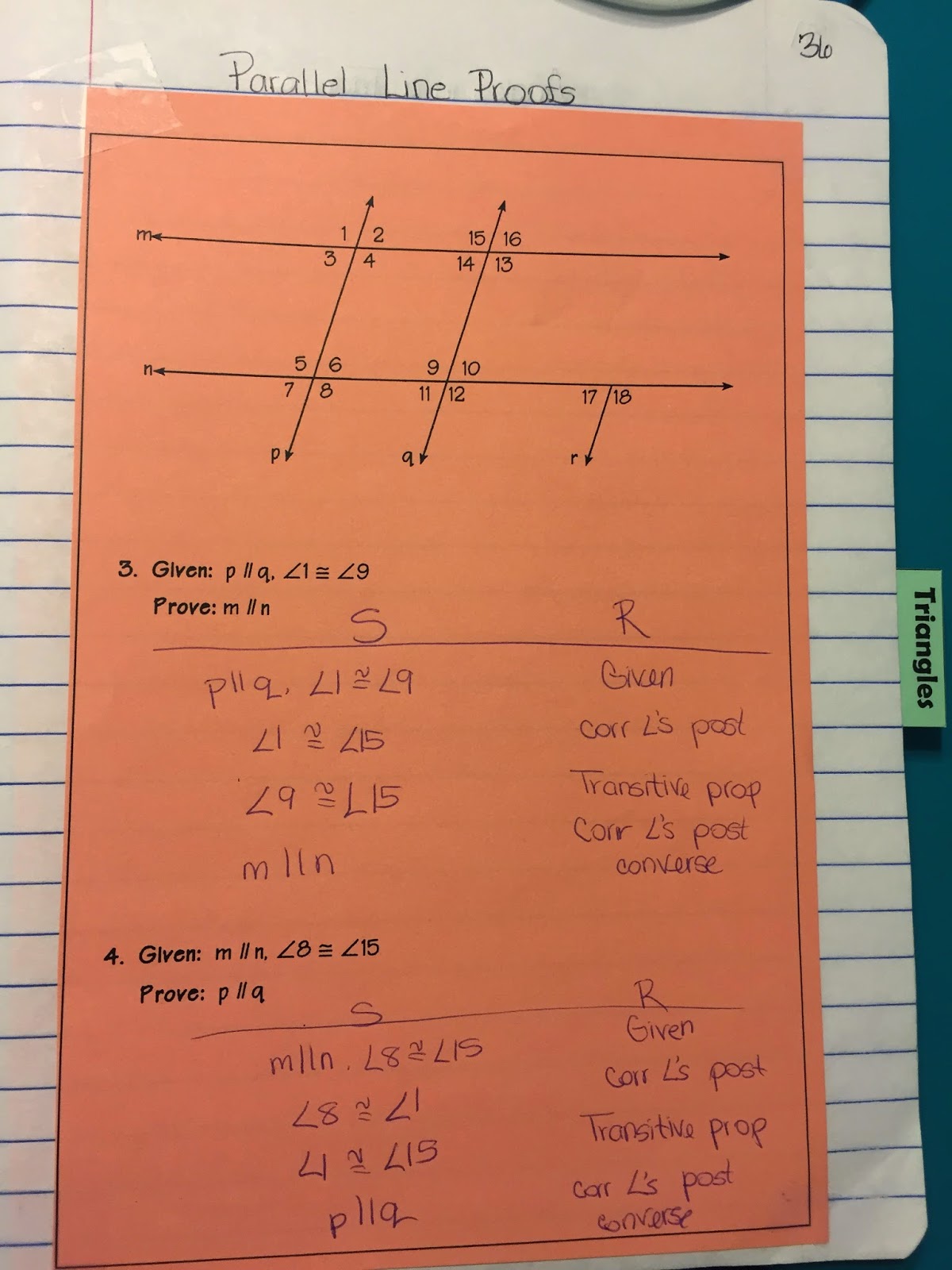 misscalcul8: Geometry Unit 3: Angles and Lines Interactive Notebook