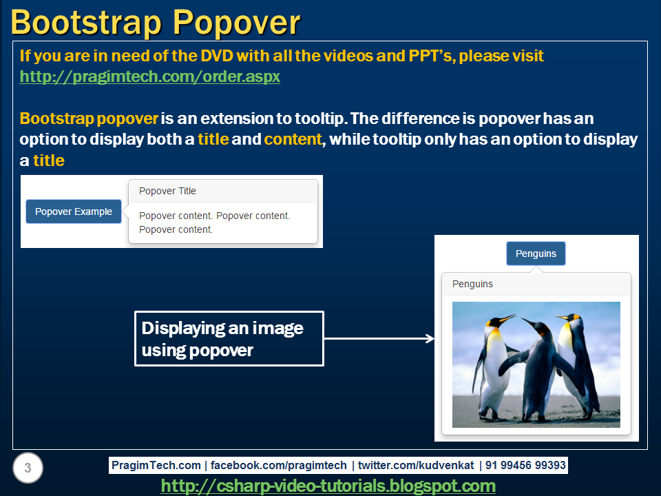 Sql server, .net and c# video tutorial: Bootstrap popover Sql server, .net and c# video tutorial: Bootstrap popover