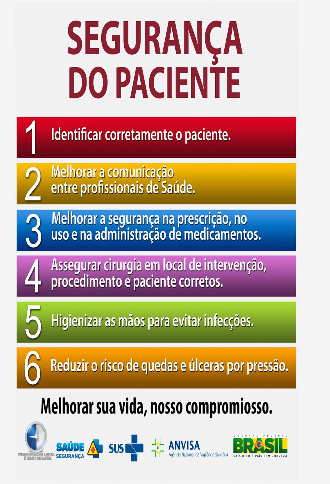 6 metas internacionais de Segurança do Paciente.
