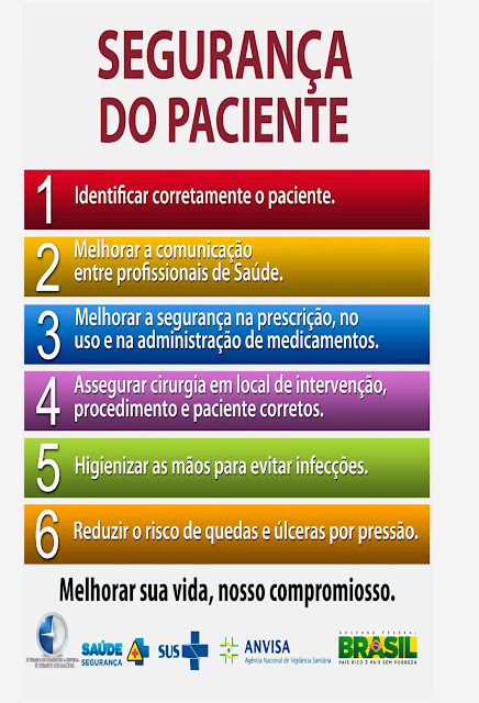 6 metas internacionais de Segurança do Paciente.