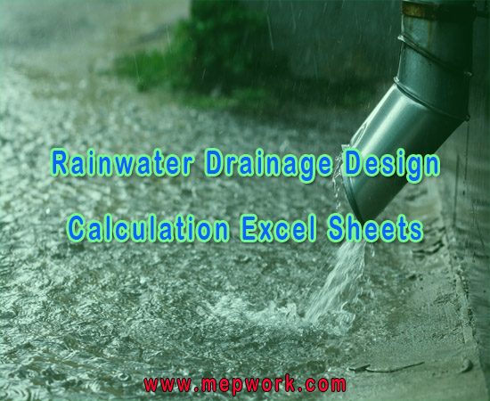 Rainwater Drainage Design Calculation Excel Sheets XLS