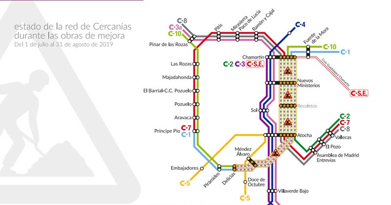 Las líneas C1 y C10 de Cercanías cambian servicio desde el 1 de julio ...