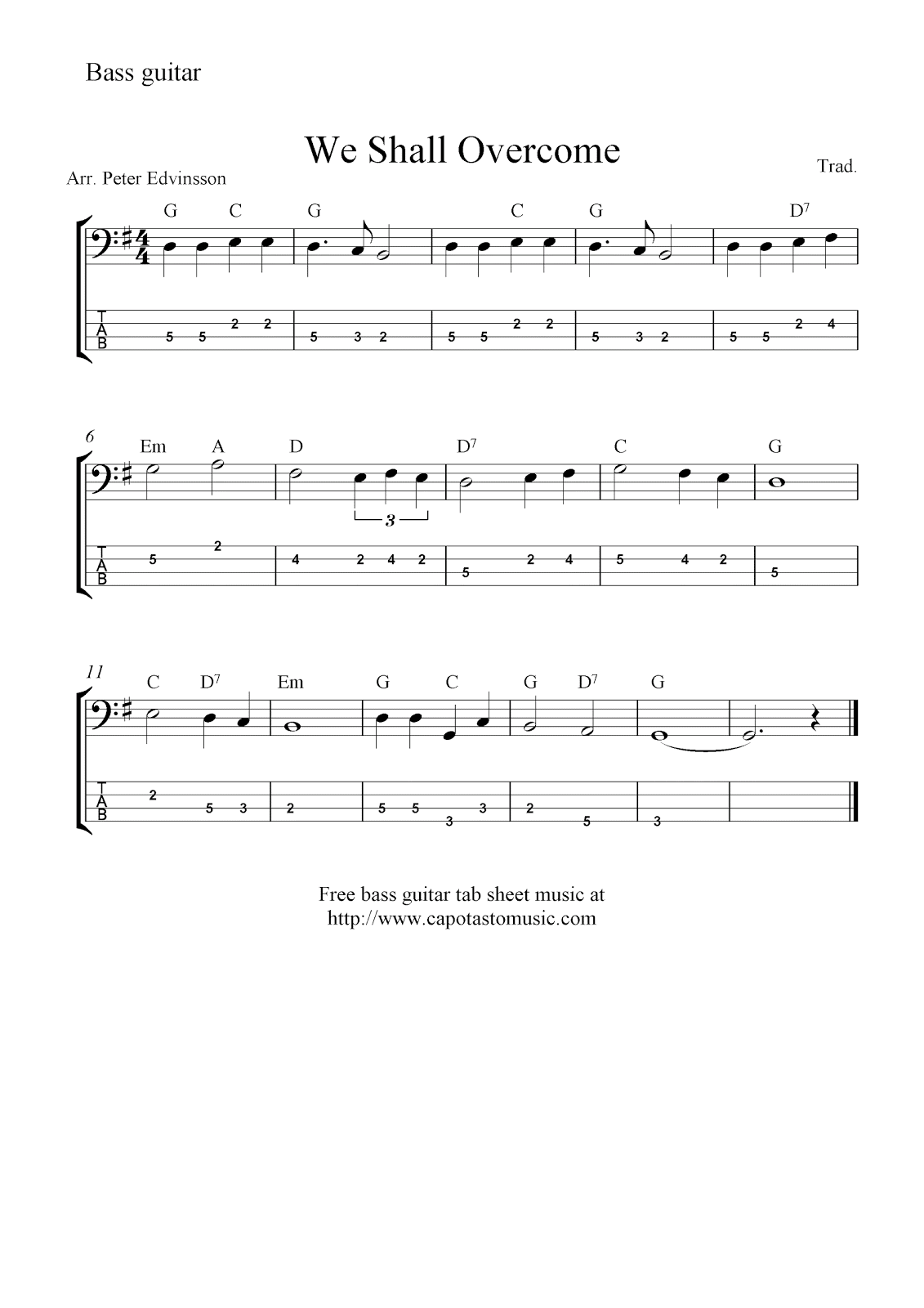 We Shall Overcome Guitar Chords