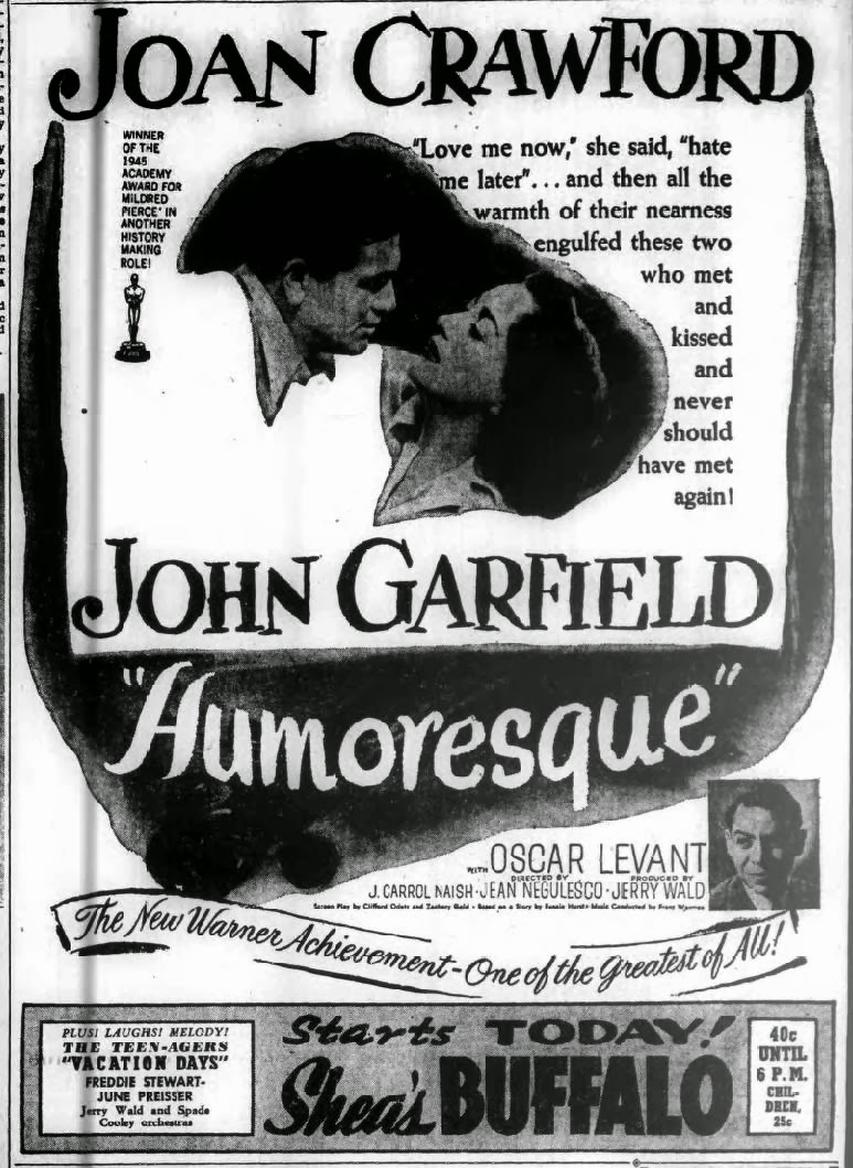 Asta's Doghouse: Humoresque (1946) Joan Crawford, John Garfield