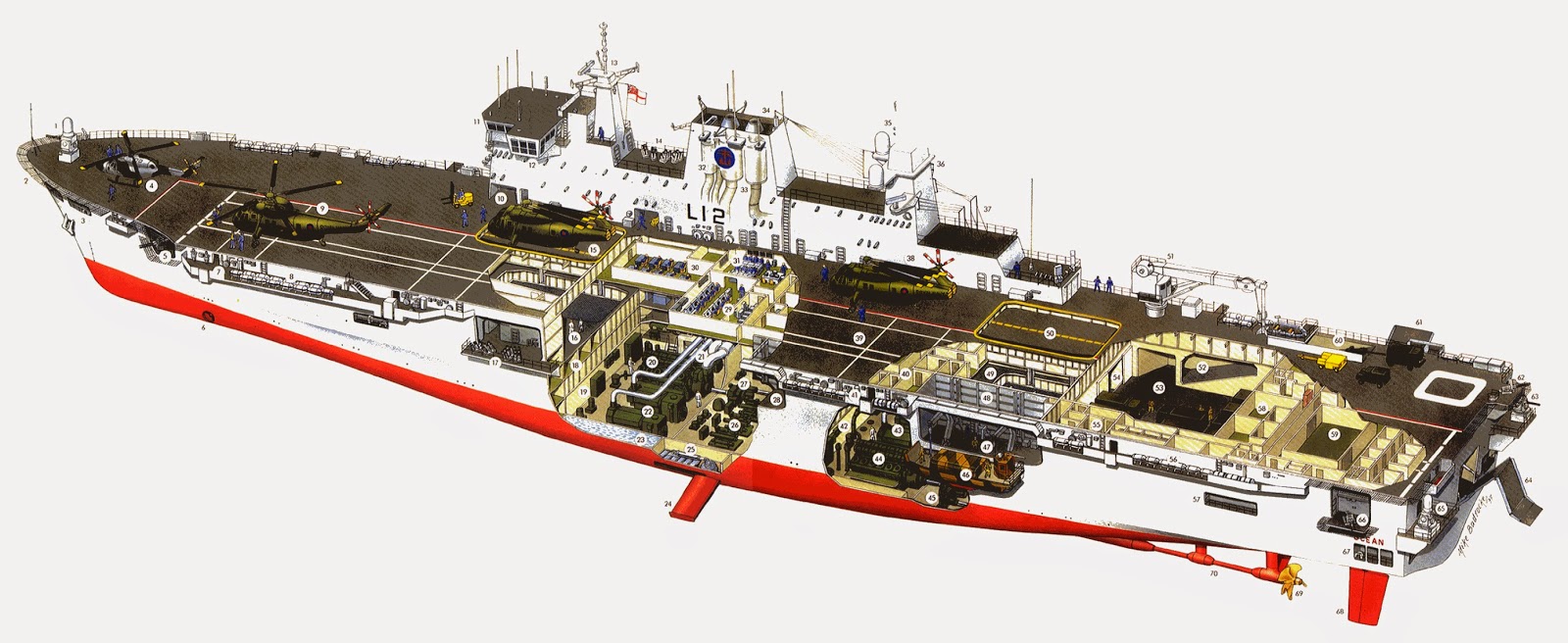HMS Ocean / L12 LPH (Egyesült Királyság) / A140 NAM Atlantico (Brazília ...