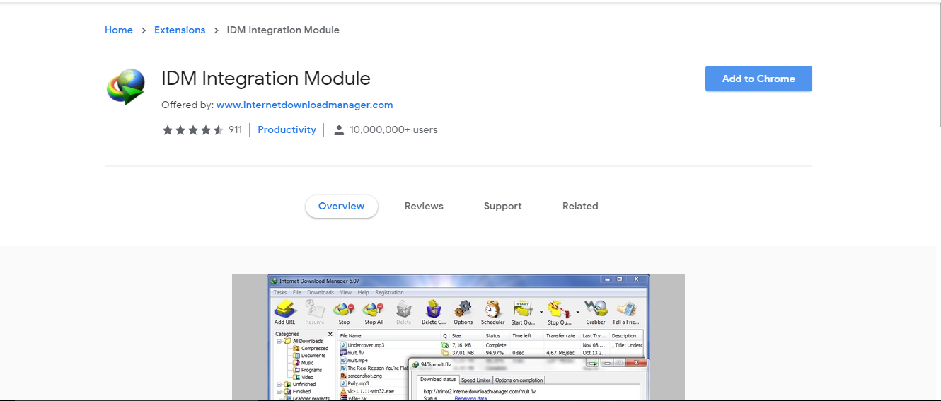 IDM integration module: IDM Chrome Extension crx download