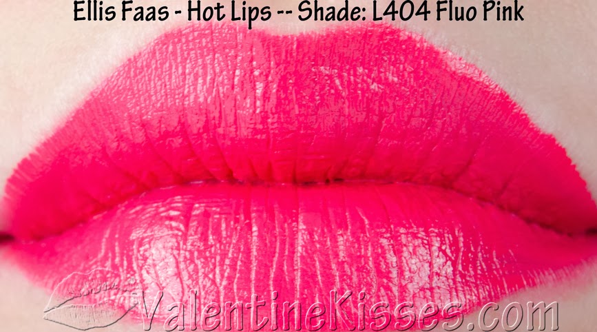 Valentine Kisses: Ellis Faas Hot Lips in shades L408 Baby Pink, L407 Deep Pink, L404 Fluo Pink ...