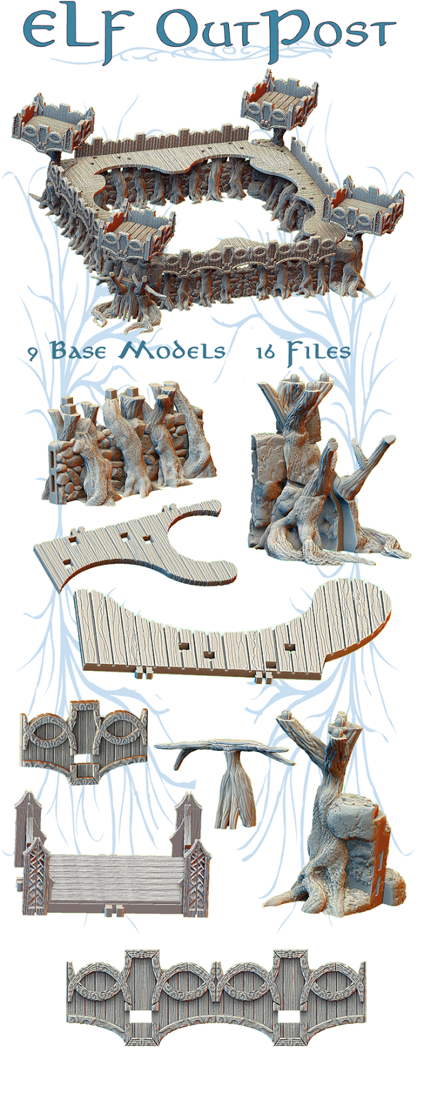 Wargame News and Terrain: Time Portal Games: Digital Elf Outpost For 3D ...