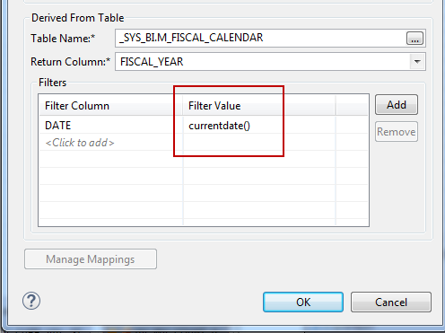 SAP HANA Input Parameter - Derived from Table - Use Expression in Filter Value