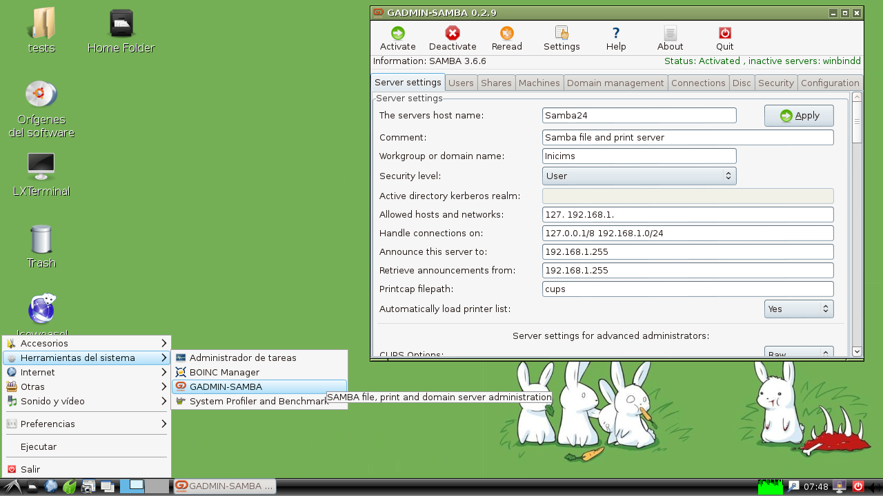 Linux para Plantas en un Tiesto: Instalando Samba y conectando unidad de red en Windows.