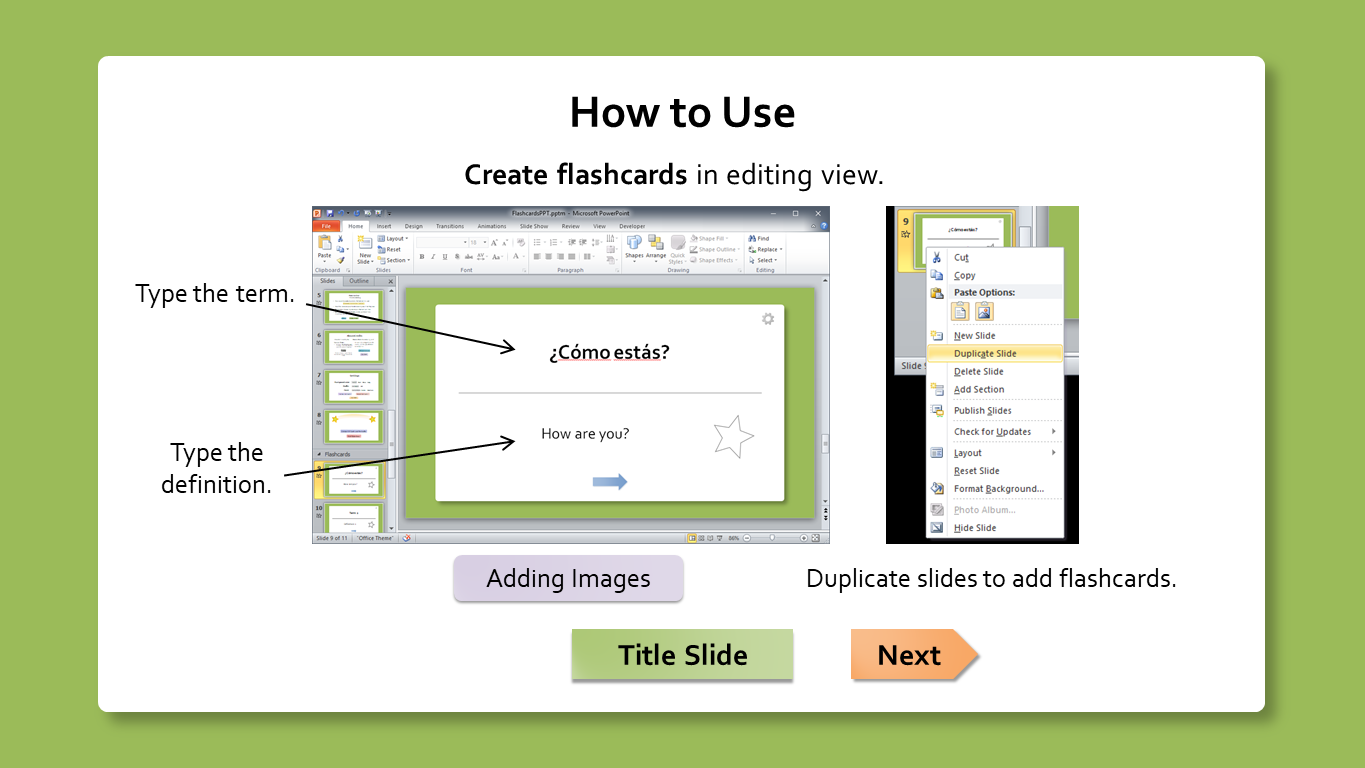 Flashcards for PowerPoint