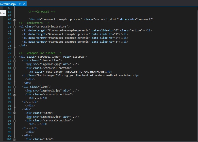 Past Programming Projects..!!: MAX HealthCare using ASP.NET and Bootstrap