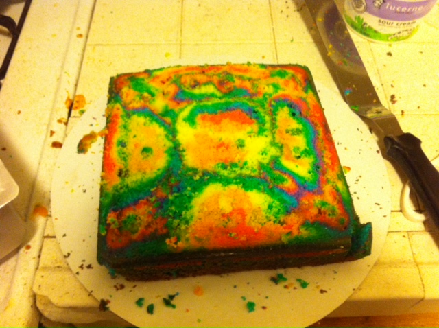 Made with love, and lots of swearing: Psychedelic Birthday Cake (in ...