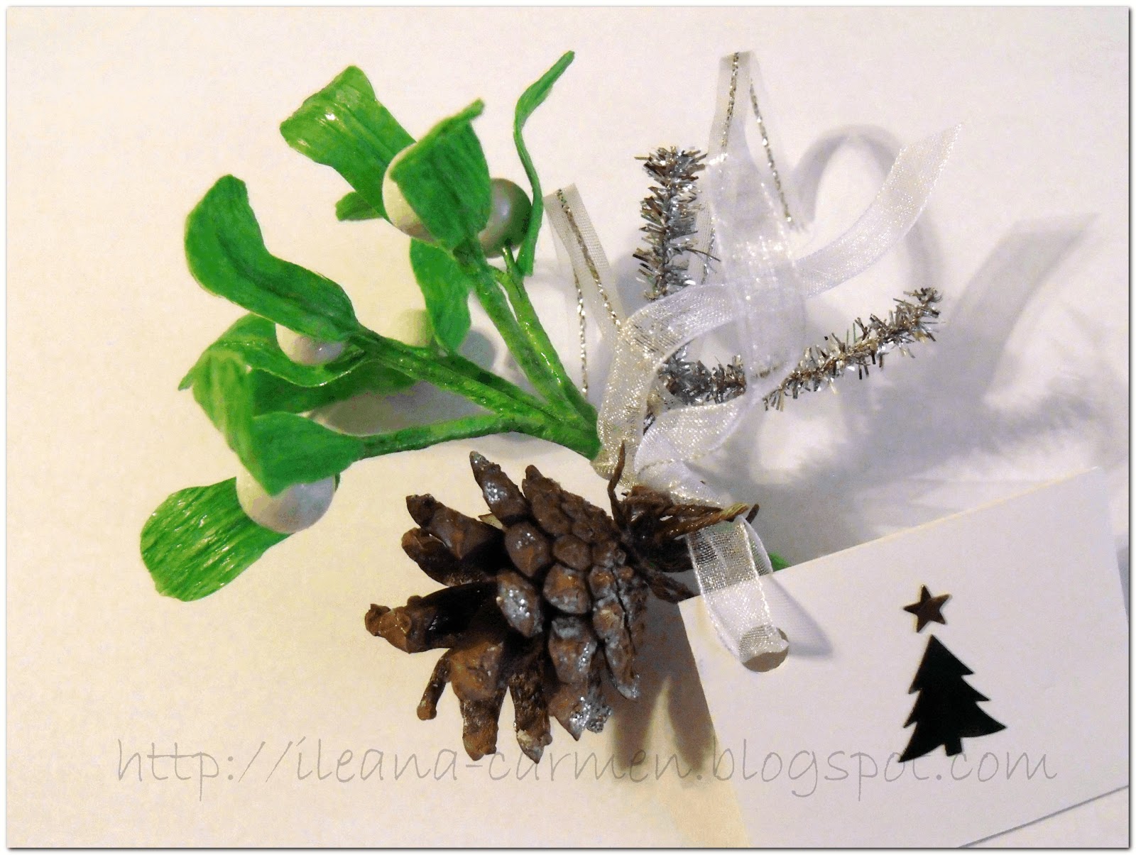hobbies: TUTORIAL: WHITE MISTLETOE FROM POLYMER CLAY AND CREPE PAPER