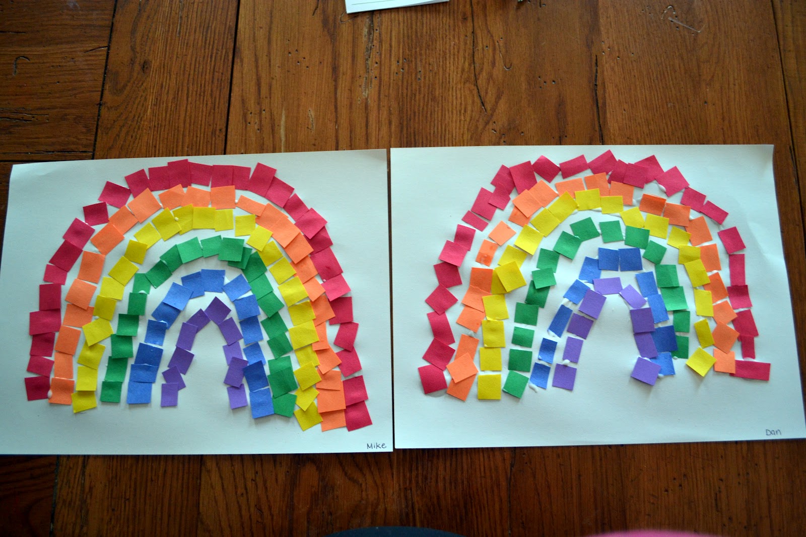 The Big White Farmhouse: {kids crafts} Mosaic Rainbows...in Pictures
