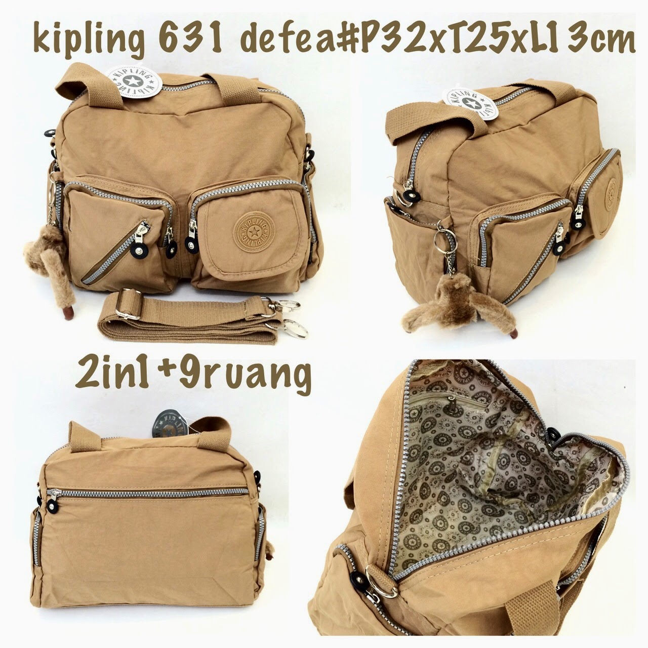 Jual Tas Kipling: Tas Kipling 631 Tas 2in1 Tas Jinjing Tas Selempang 9 ...