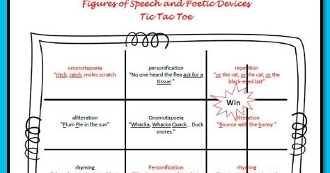 Classroom Freebies Too: Poetic Devices Tic Tac Toe Game