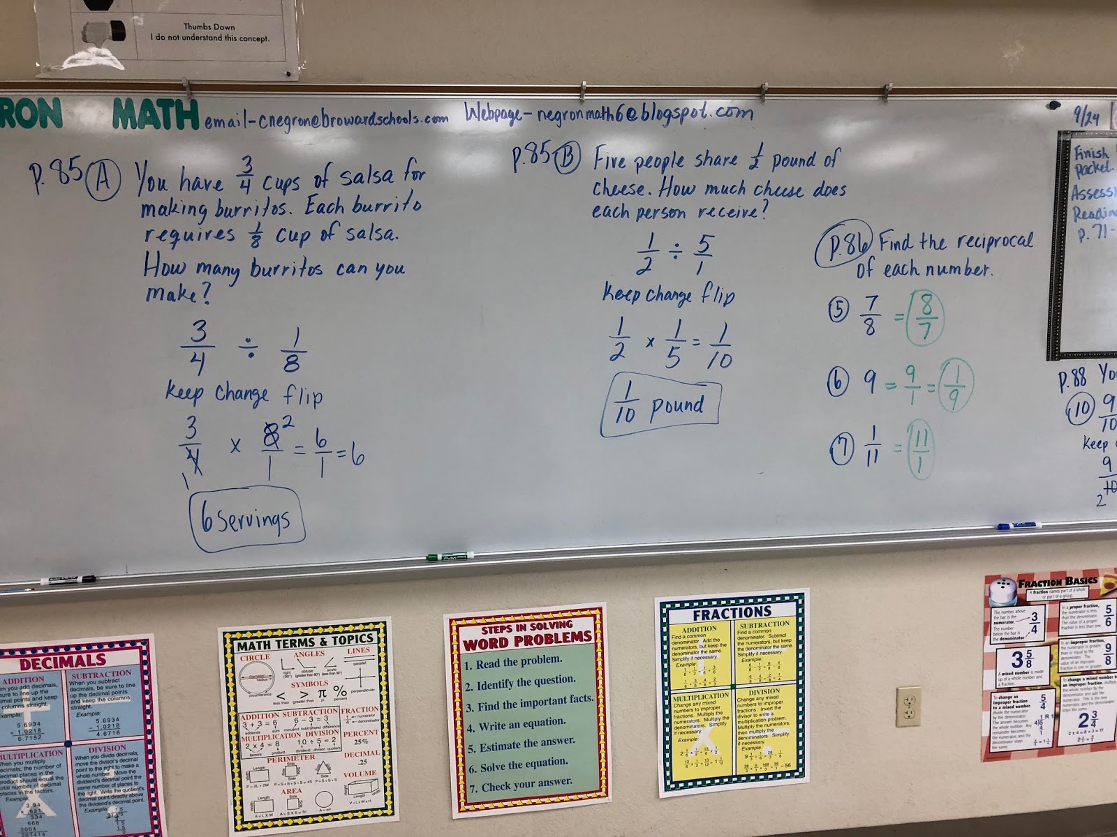 Mrs. Negron 6th Grade Math Class: Lesson 4.2 Dividing Fractions