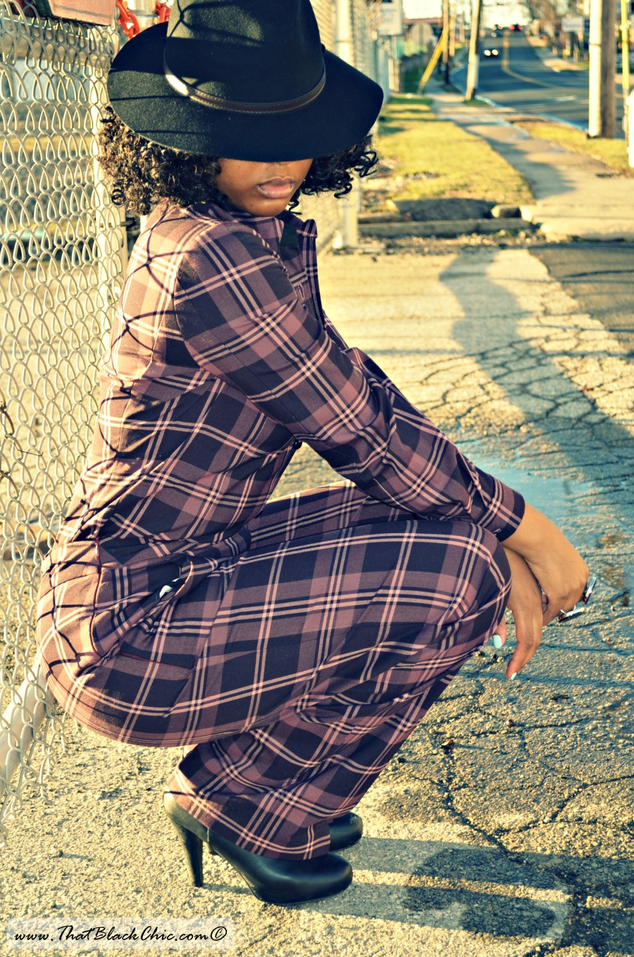 My Purple Plaid Pant Suit! [DIY Sewing & Pattern Review] | That Black Chic