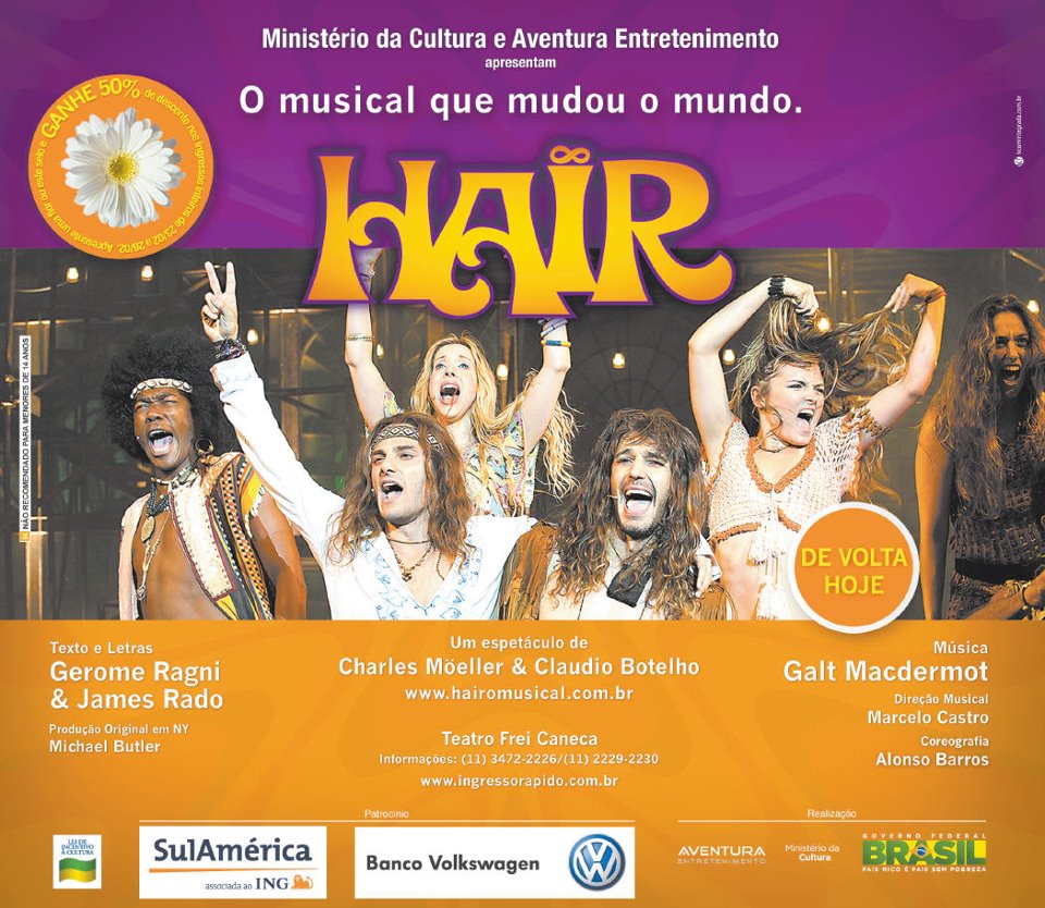 Te Vejo na Broadway: Musical Hair lança promoção relâmpago